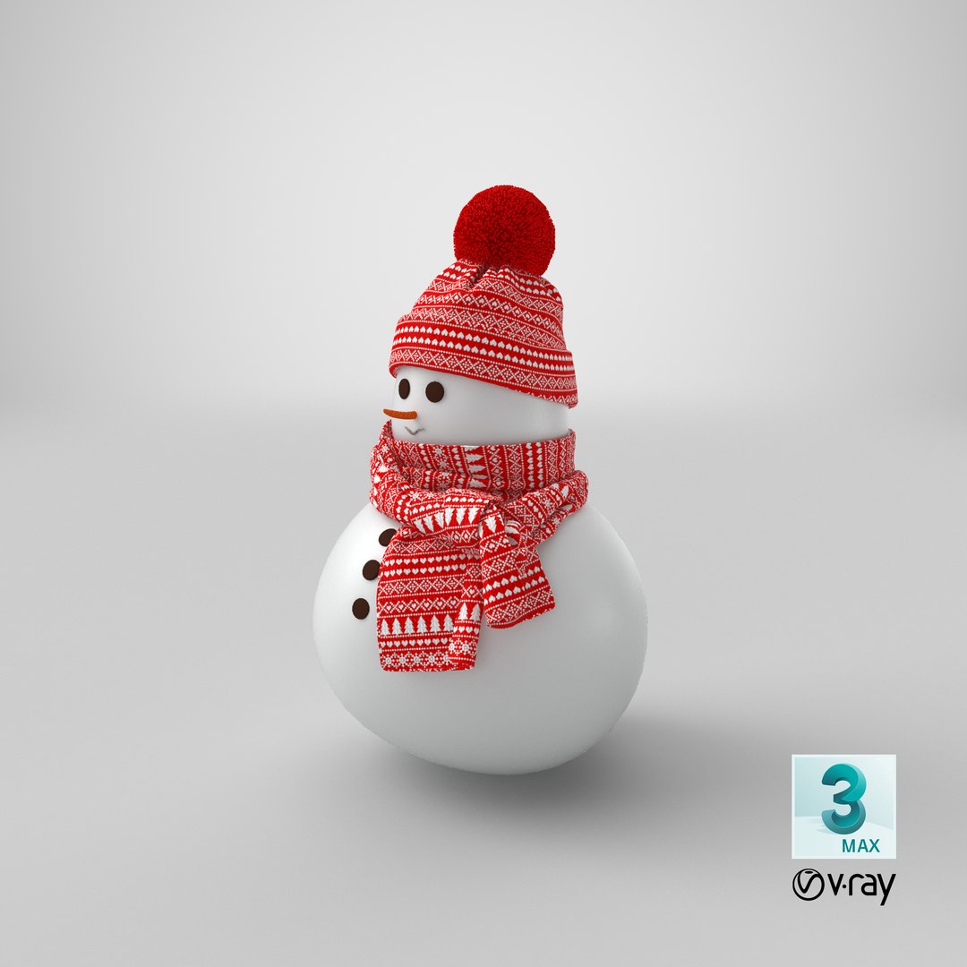 3D little snowgirl christmas snow model - TurboSquid 1357845