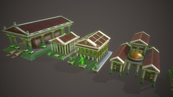 Ancient temple pack 3D model - TurboSquid 1649660