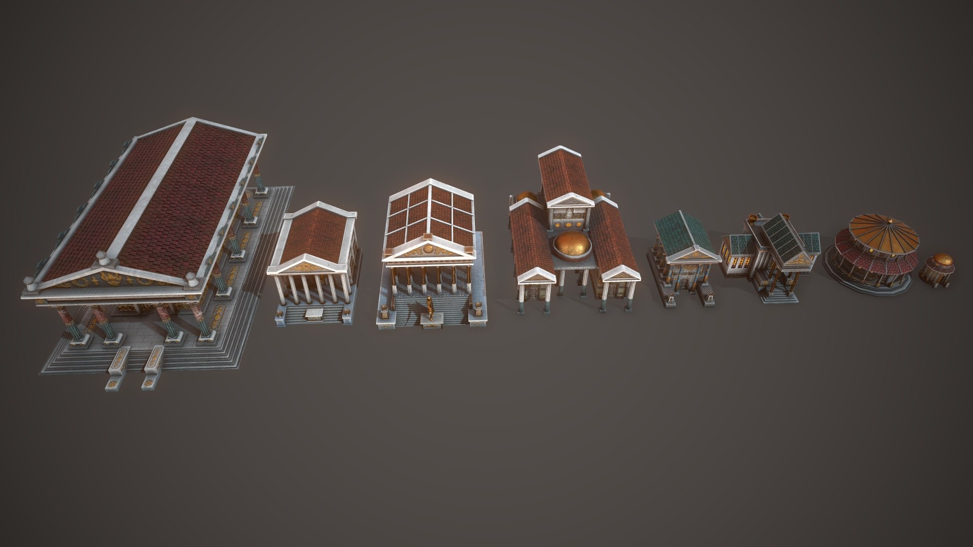 Ancient temple pack 3D model - TurboSquid 1649660