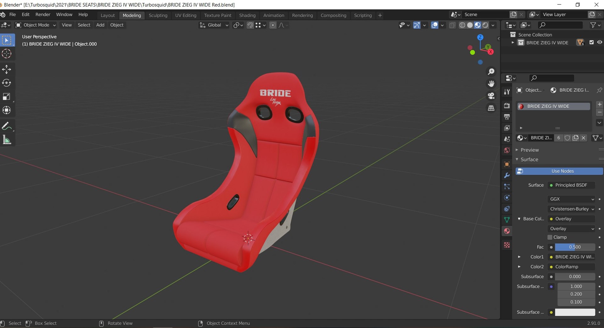 3D BRIDE ZIEG IV WIDE Red Seat - TurboSquid 1790050