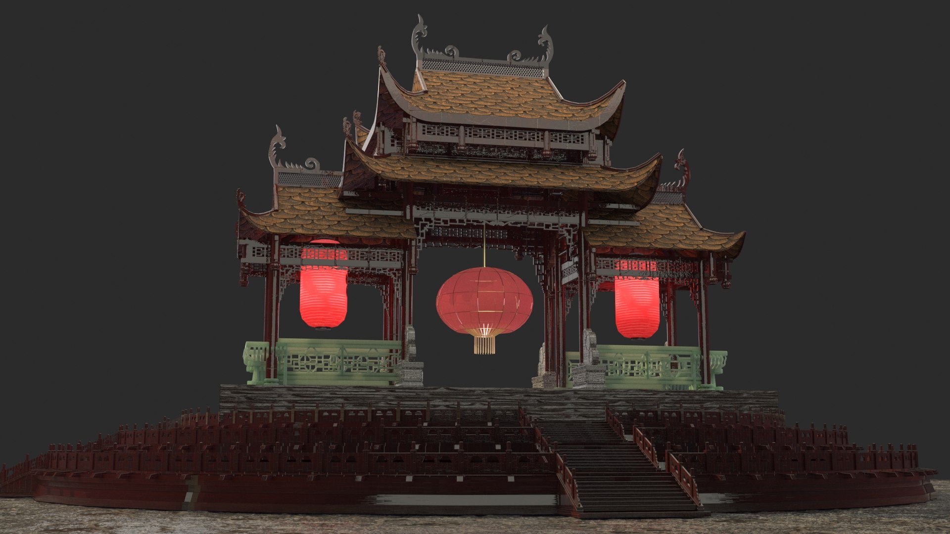 Chinese Gate 3D Model - TurboSquid 1887970