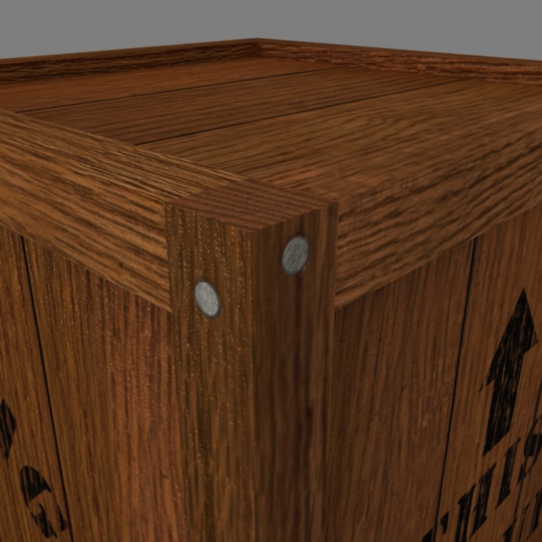 wooden crate text obj