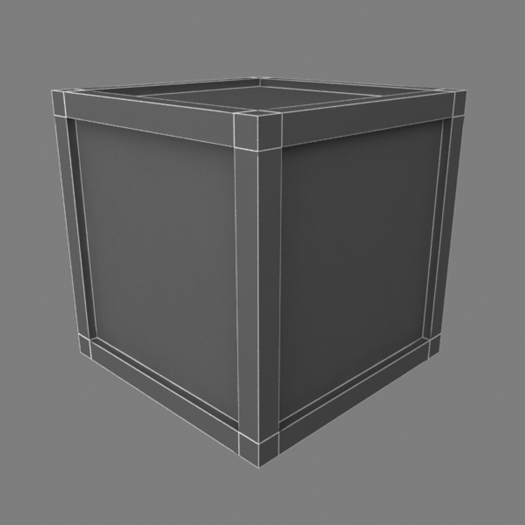 wooden crate text obj