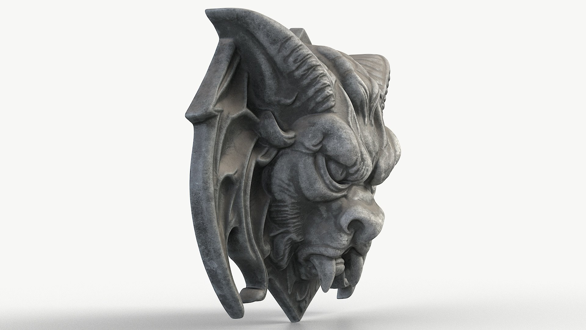 3D Gargoyle Dragon Head 1 Textured Model - TurboSquid 2309424