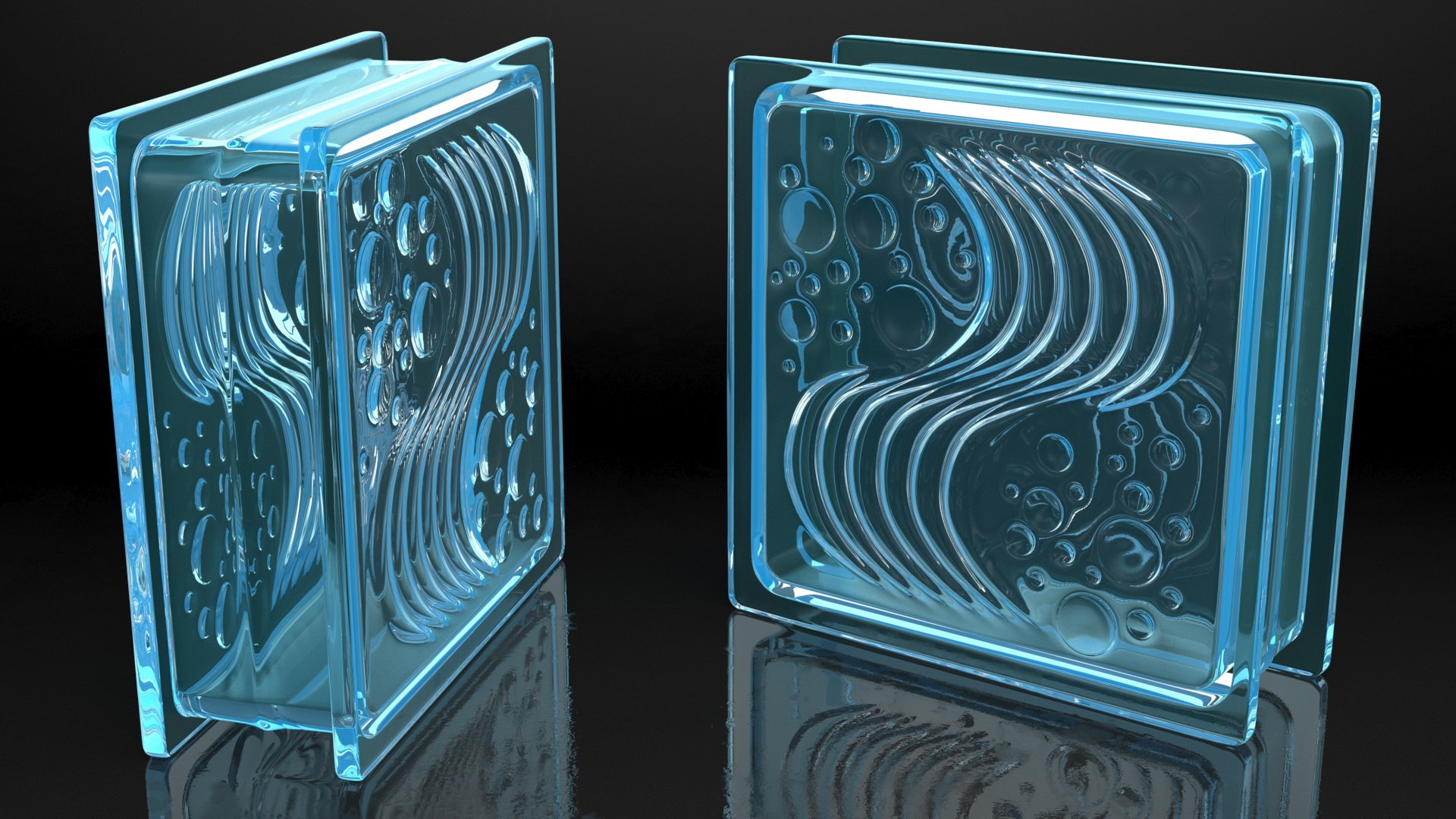 Square Glass Block Ocean View Blue 3D model - TurboSquid 1830821