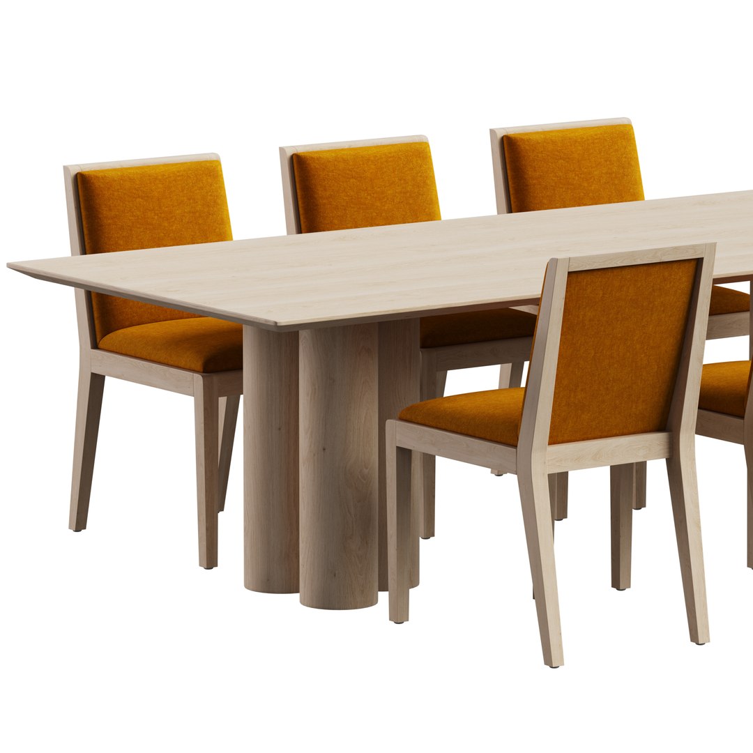 3D Model The Reade Dining Table And Madison Dining Chairs - TurboSquid ...