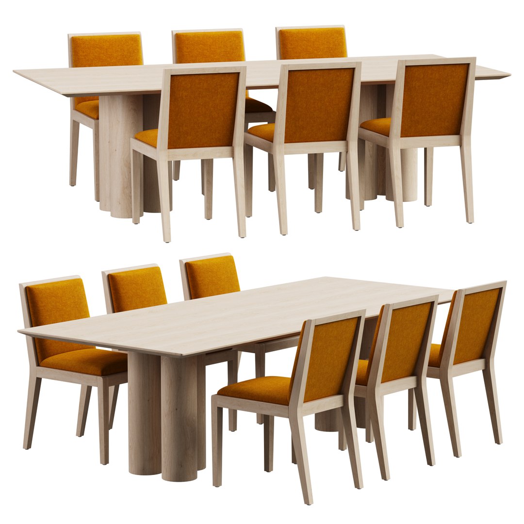 3D Model The Reade Dining Table And Madison Dining Chairs - TurboSquid ...