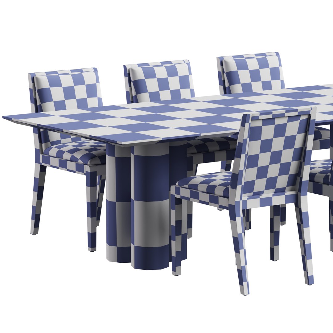 3D Model The Reade Dining Table And Madison Dining Chairs - TurboSquid ...