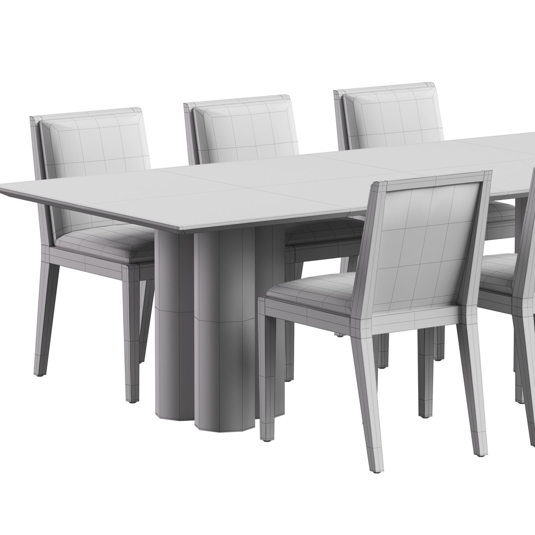 3D Model The Reade Dining Table And Madison Dining Chairs - TurboSquid ...