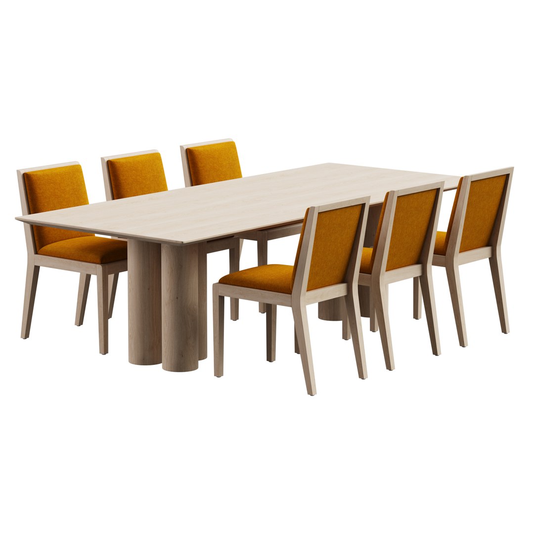 3D Model The Reade Dining Table And Madison Dining Chairs - TurboSquid ...
