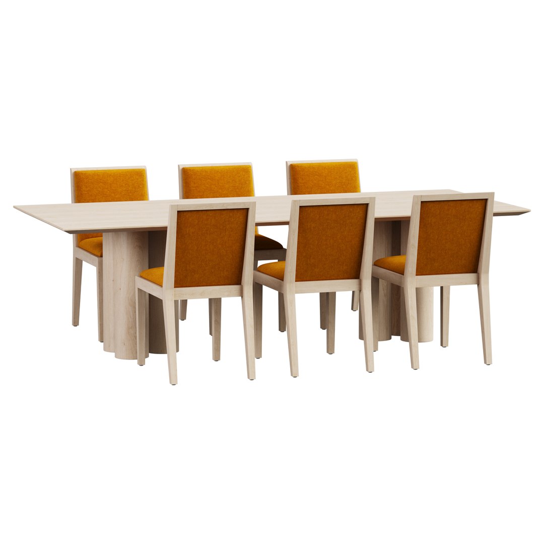3D Model The Reade Dining Table And Madison Dining Chairs - TurboSquid ...