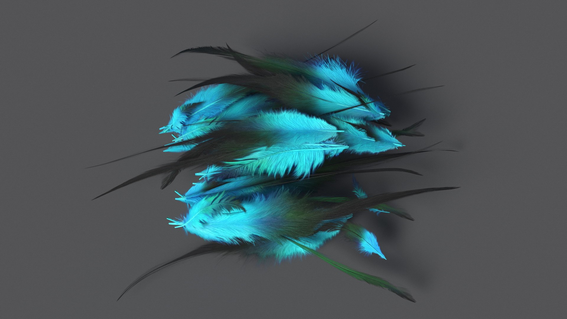Blue Feathers Model - TurboSquid 2337809