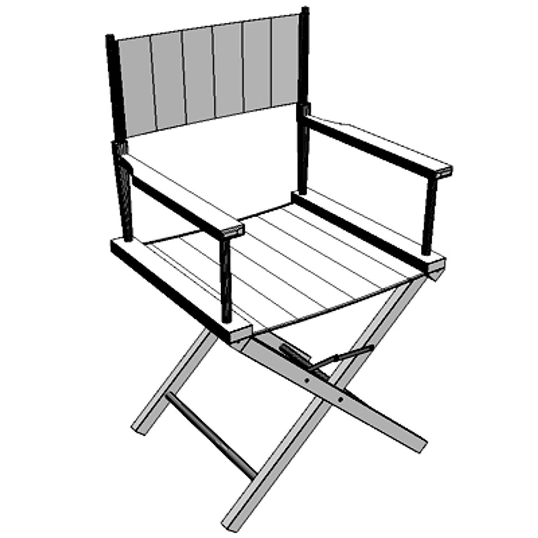 3d Model Director Chair