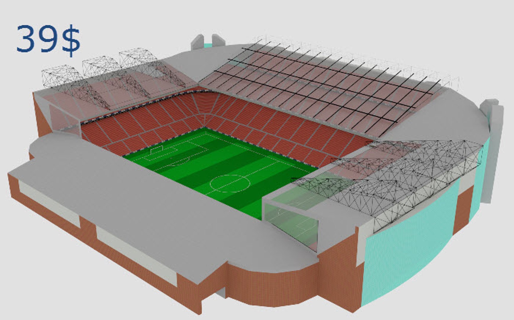 Ready Old Trafford Stadium 3D Model - TurboSquid 1200612