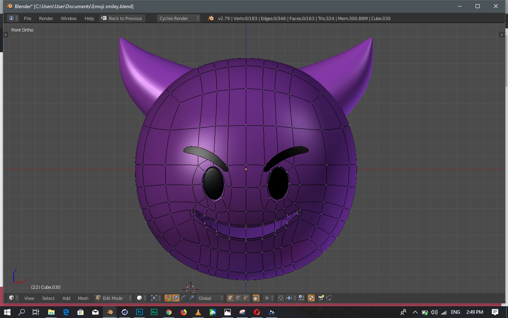 3D Cute Devil Emoji - TurboSquid 1426707
