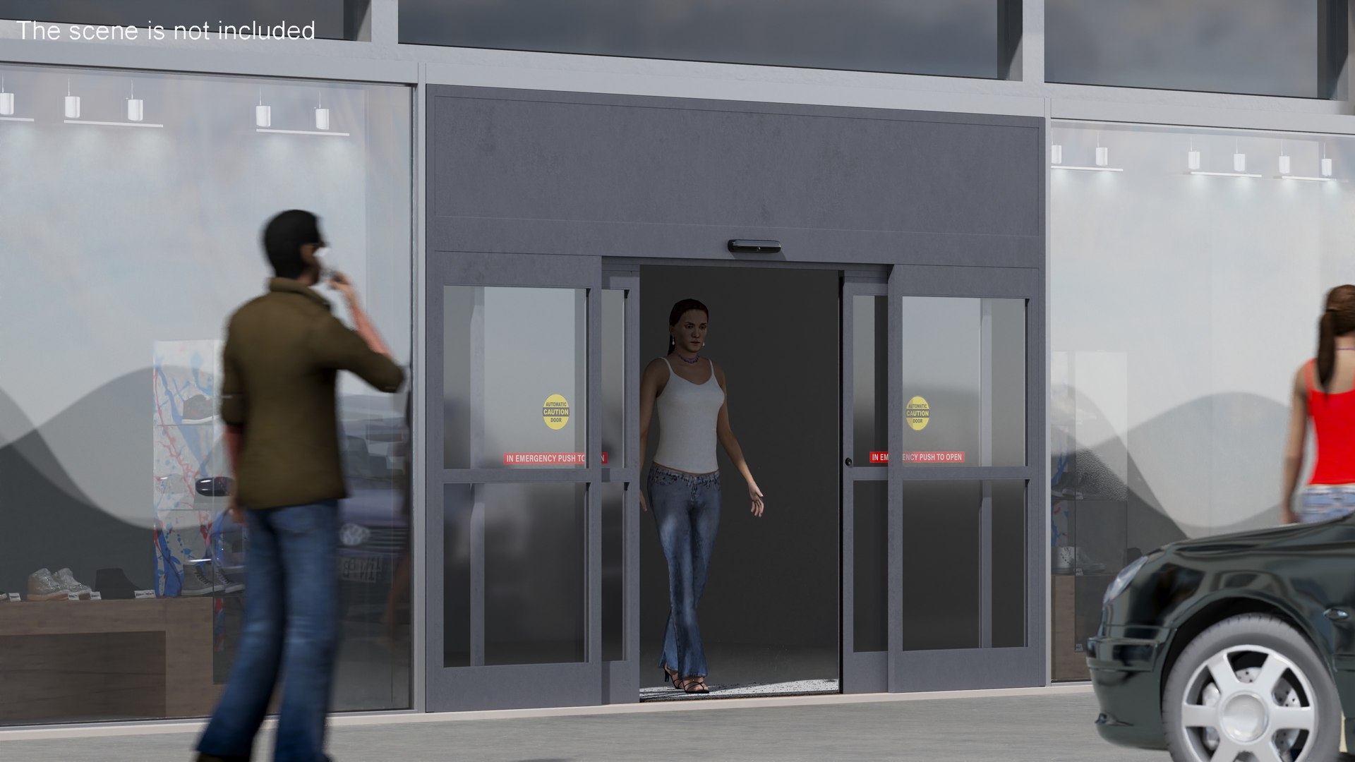 Retail Sliding Door System with Aluminium Framing 3D - TurboSquid 2041555