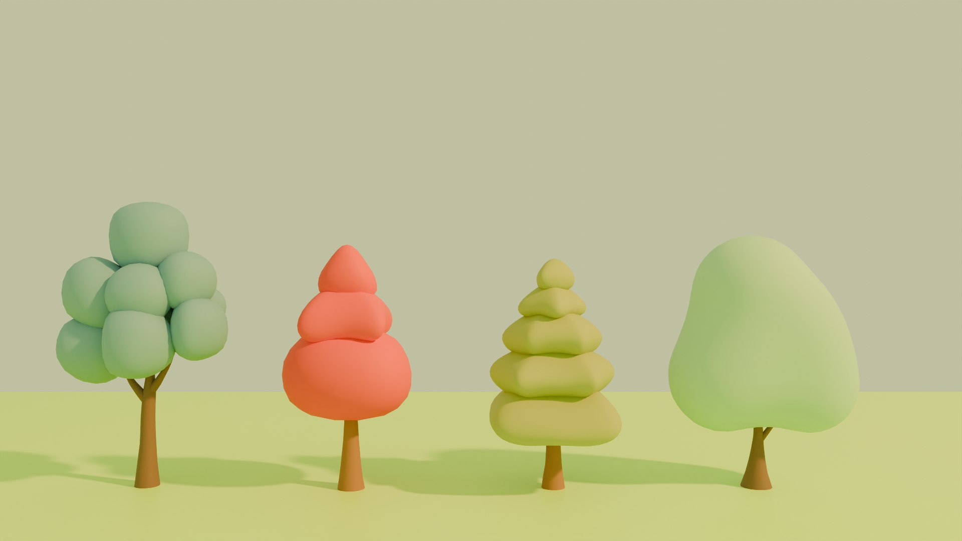 3D Low Poly Cartoon Trees - TurboSquid 2400285