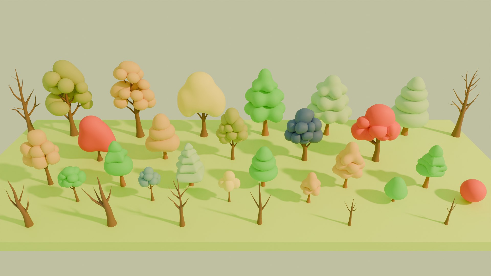 3D Low Poly Cartoon Trees - TurboSquid 2400285