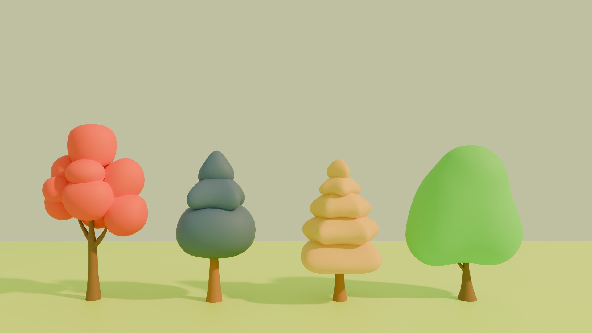 3D Low Poly Cartoon Trees - TurboSquid 2400285