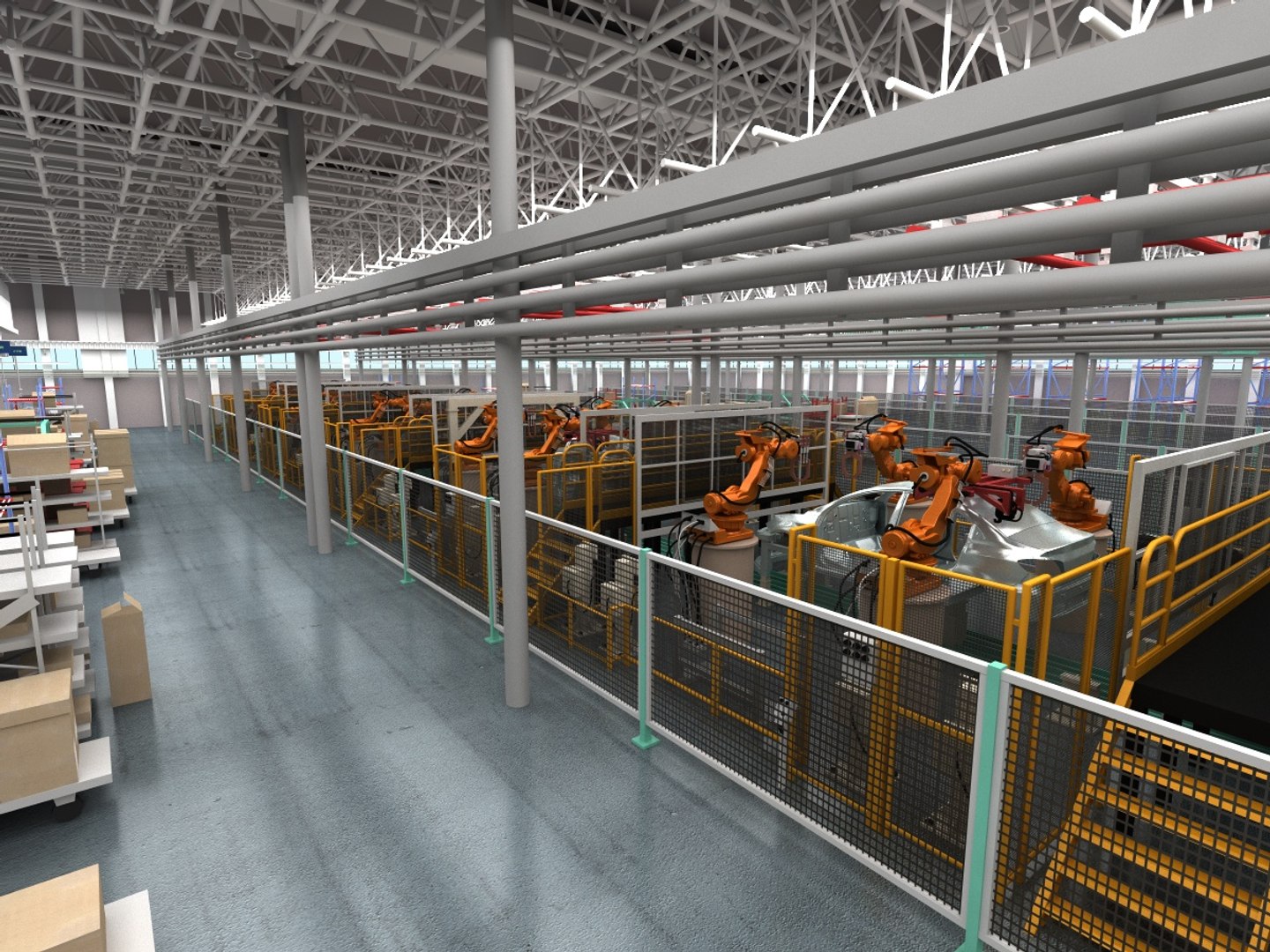 Automobile Production Line 3D Model - TurboSquid 2145011