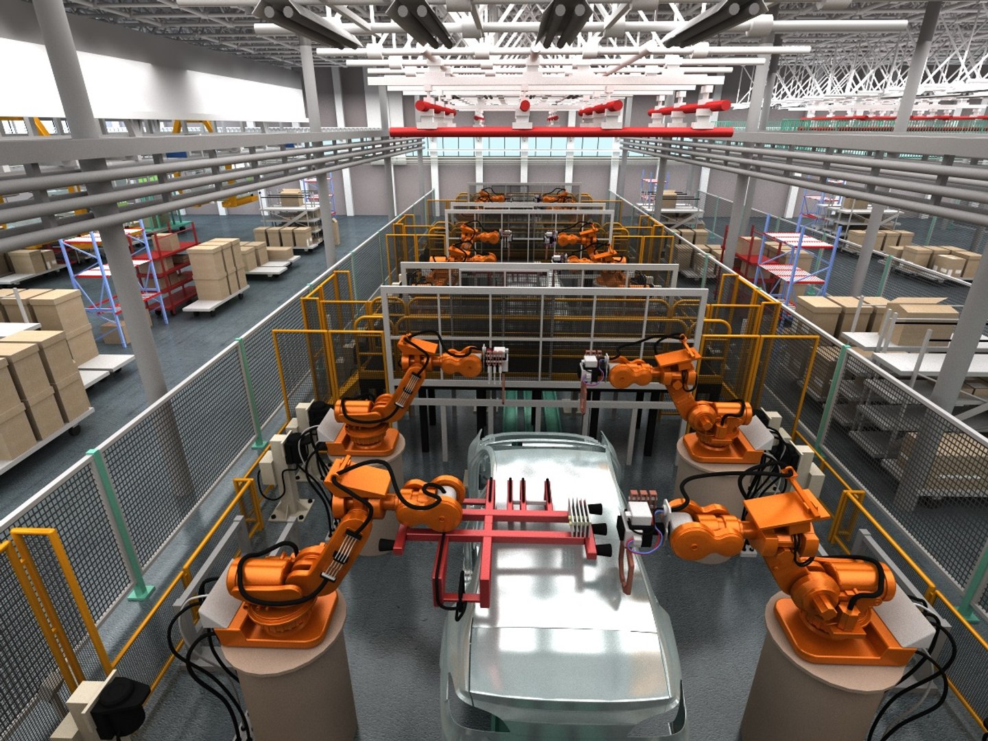 Automobile Production Line 3D Model - TurboSquid 2145011