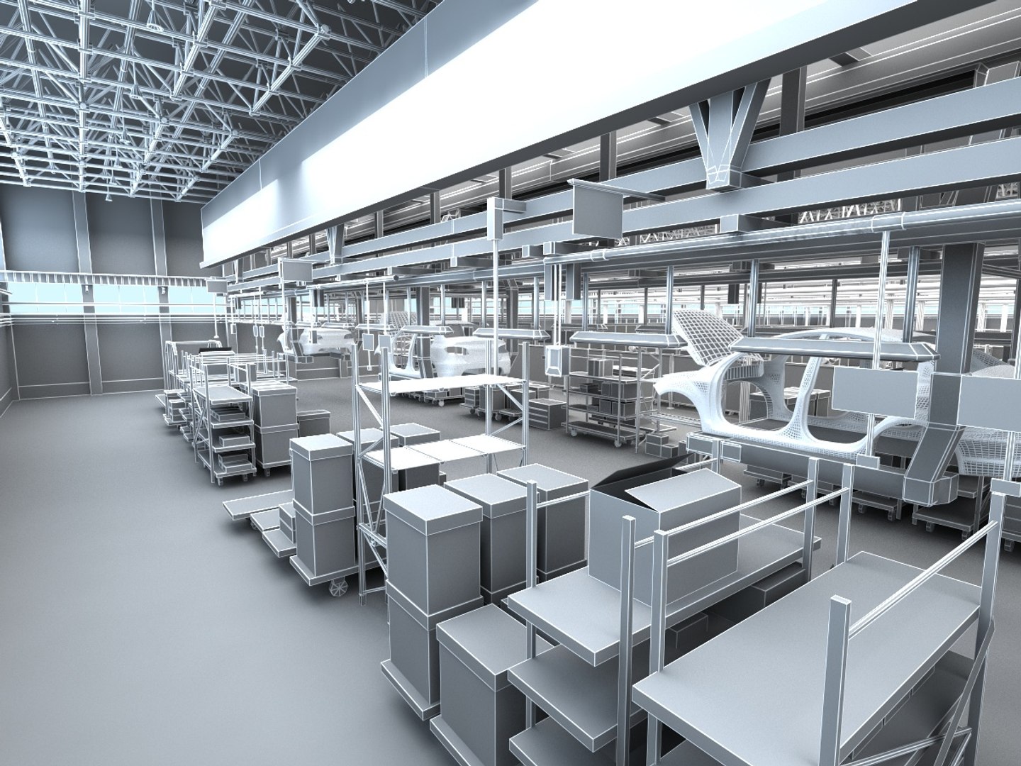 Automobile Production Line 3D Model - TurboSquid 2145011