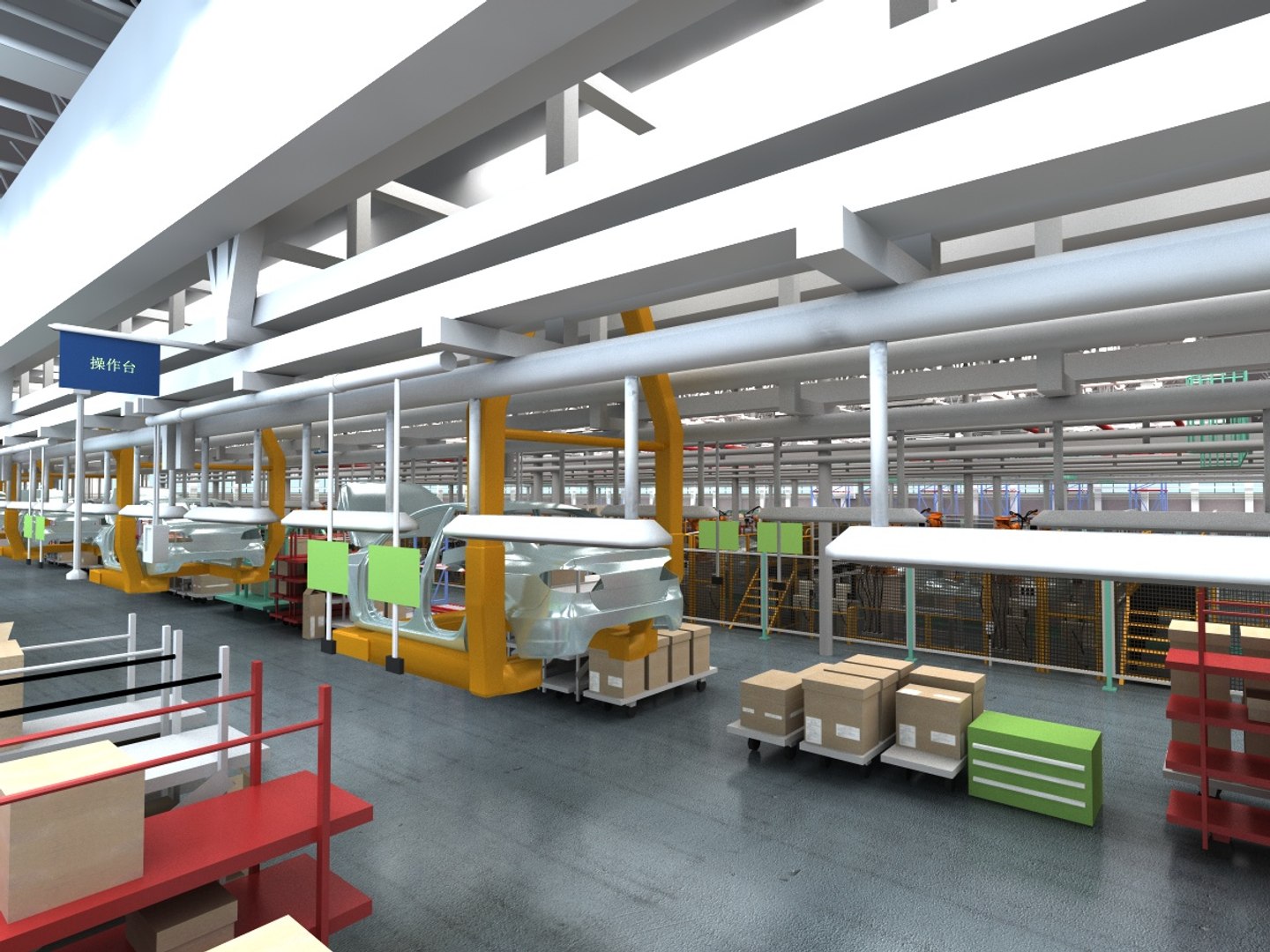 Automobile Production Line 3D Model - TurboSquid 2145011