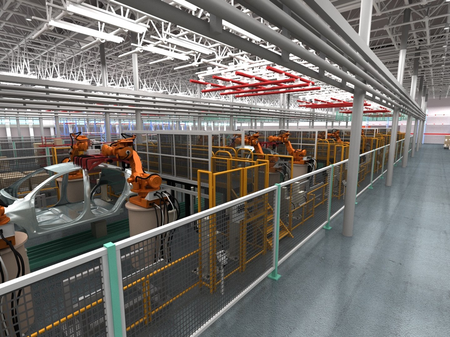 Automobile Production Line 3D Model - TurboSquid 2145011