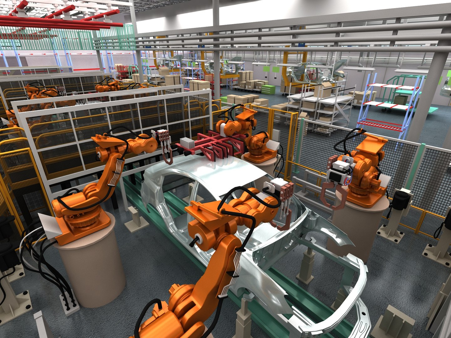 Automobile Production Line 3D Model - TurboSquid 2145011