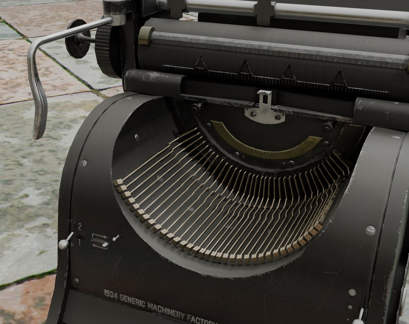 Vintage Typewriter PBR 4k Dirty And Clean Version Low-poly 3D Model ...