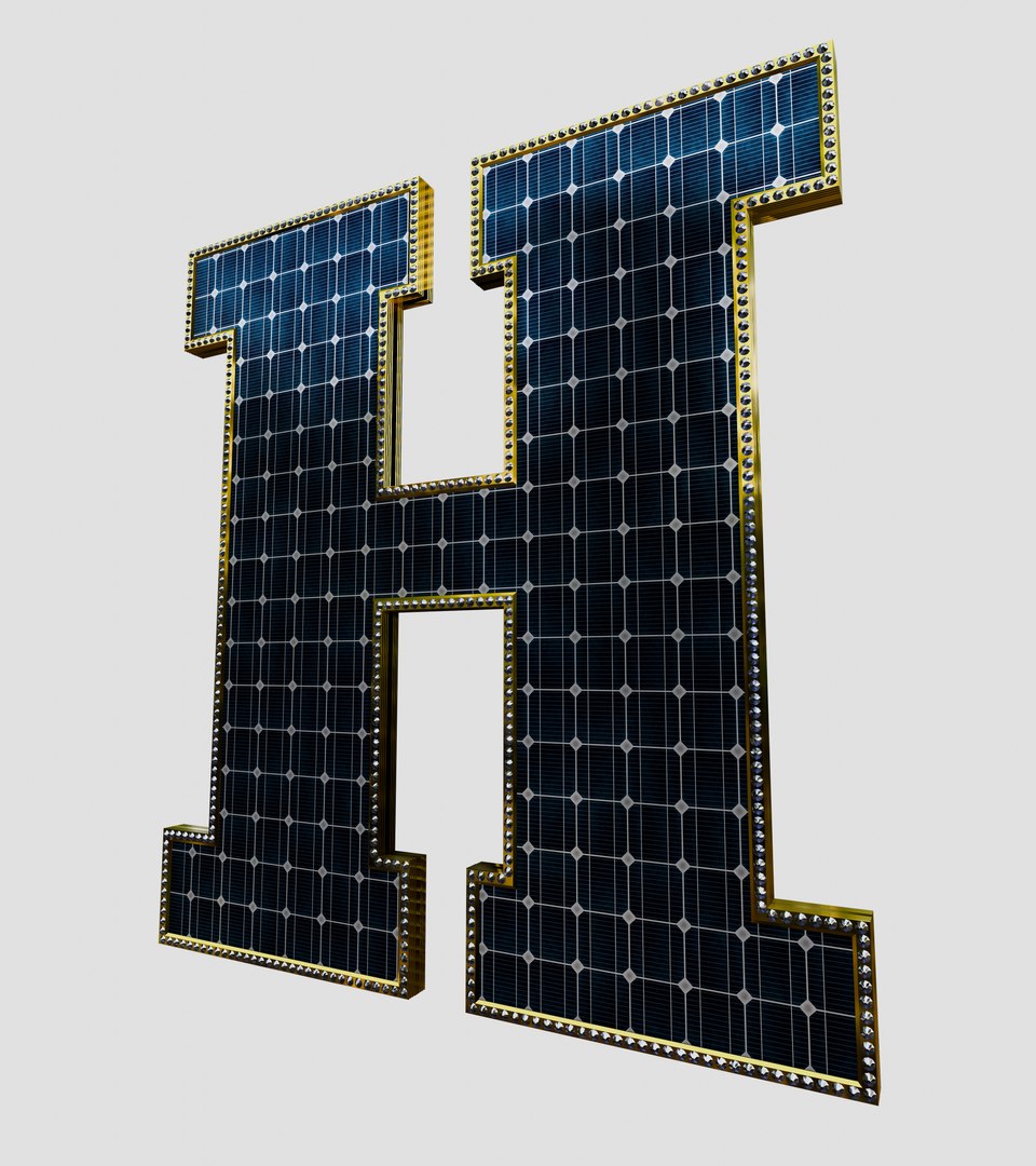3D Solar Panel Letter - H - TurboSquid 2242054