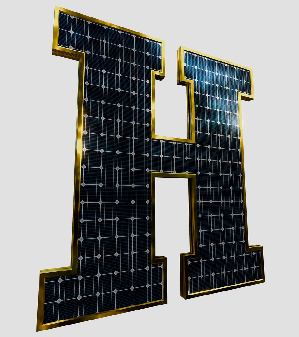 3D Solar Panel Letter - H - TurboSquid 2242054