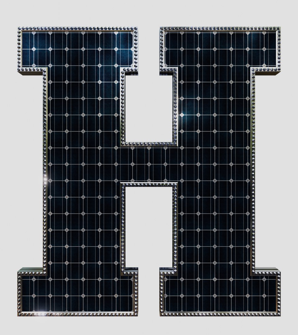 3D Solar Panel Letter - H - TurboSquid 2242054