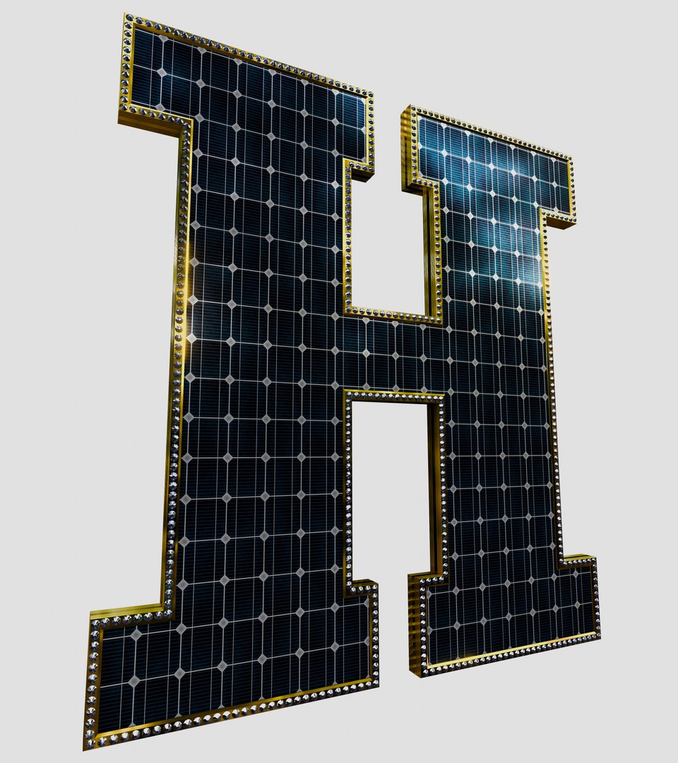 3D Solar Panel Letter - H - TurboSquid 2242054