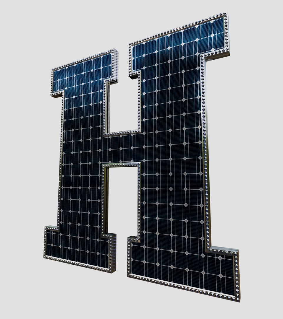3D Solar Panel Letter - H - TurboSquid 2242054