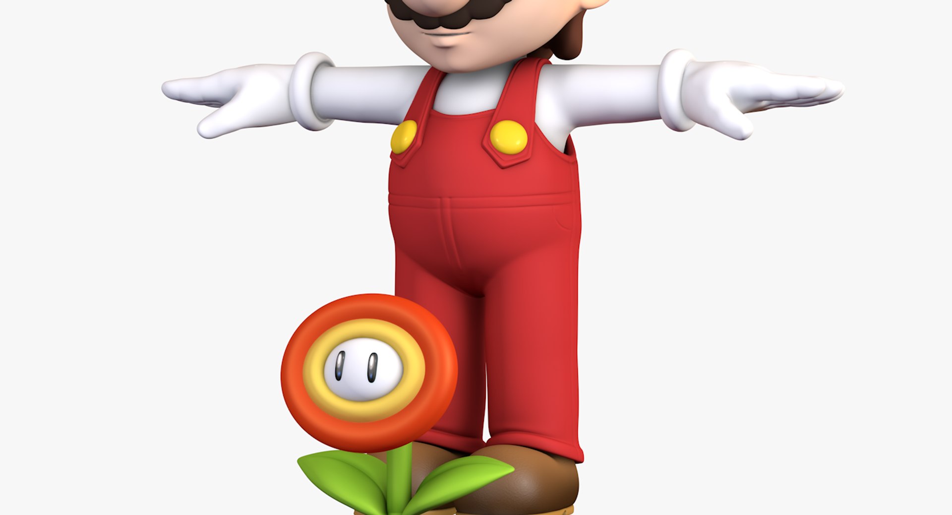 Super mario bros flower model - TurboSquid 1402750
