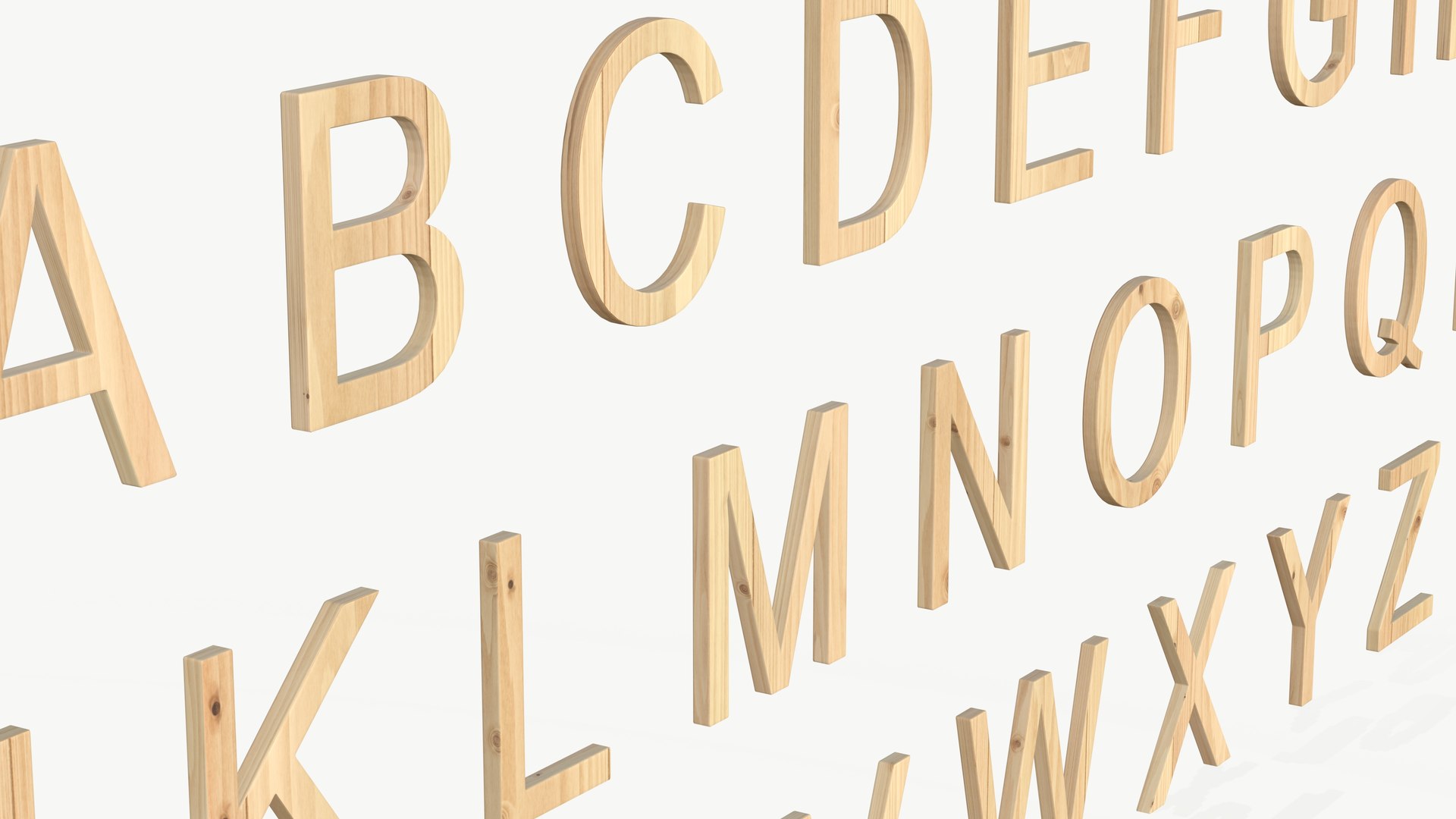 3D Alphabet Wooden - TurboSquid 2006194