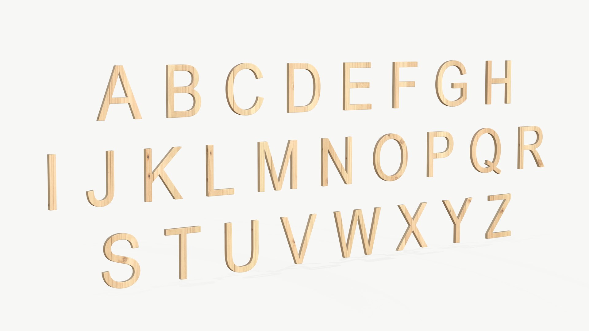 3D Alphabet Wooden - TurboSquid 2006194