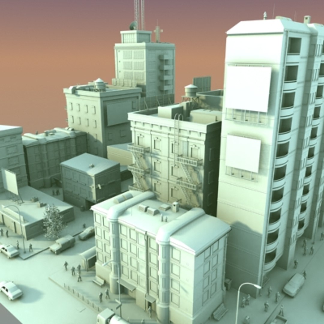 City Scene Population Hd 3d Model