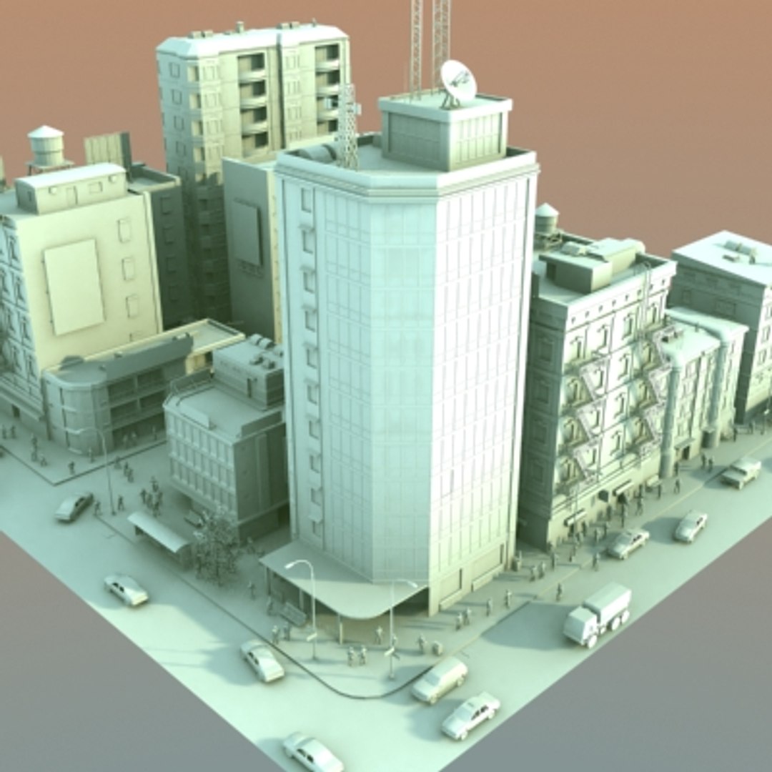 City Scene Population Hd 3d Model