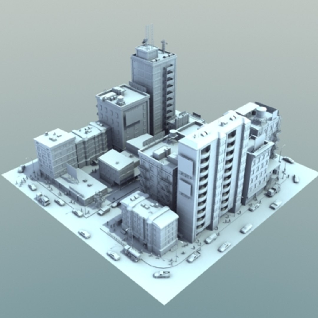 City Scene Population Hd 3d Model