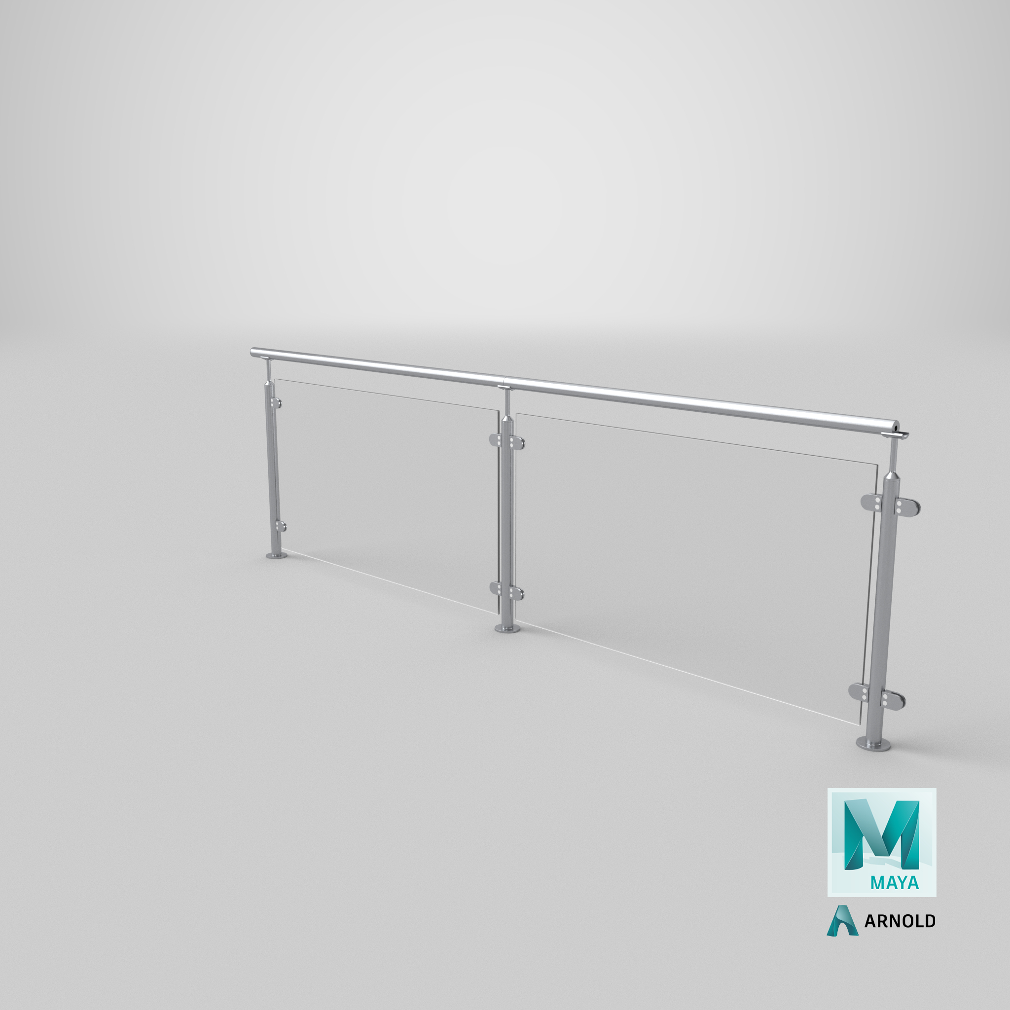 Real glass handrail 3D - TurboSquid 1656539