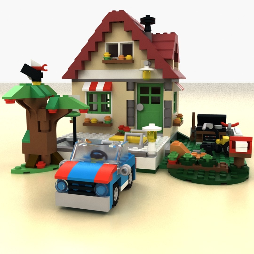 3d Lego Changing Season House Model