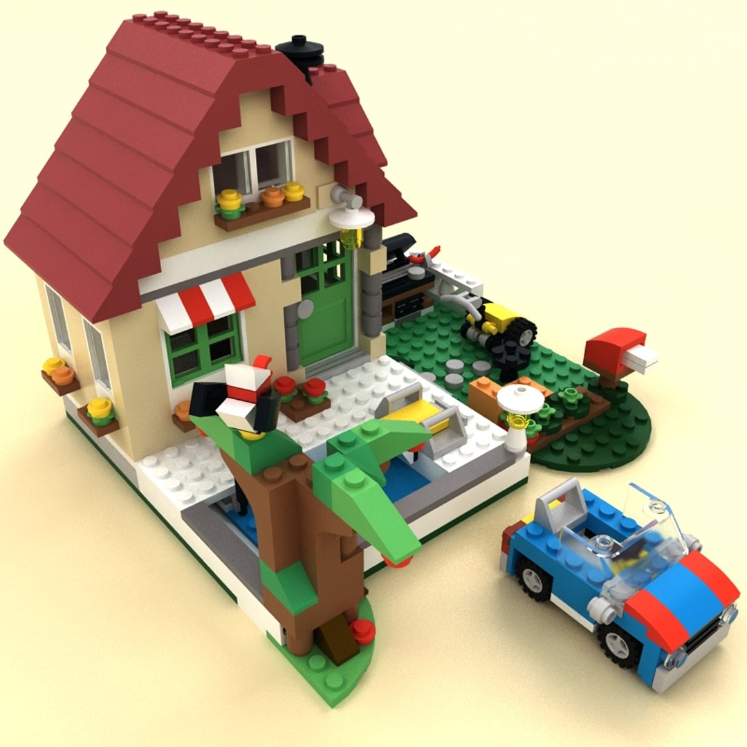 3d Lego Changing Season House Model