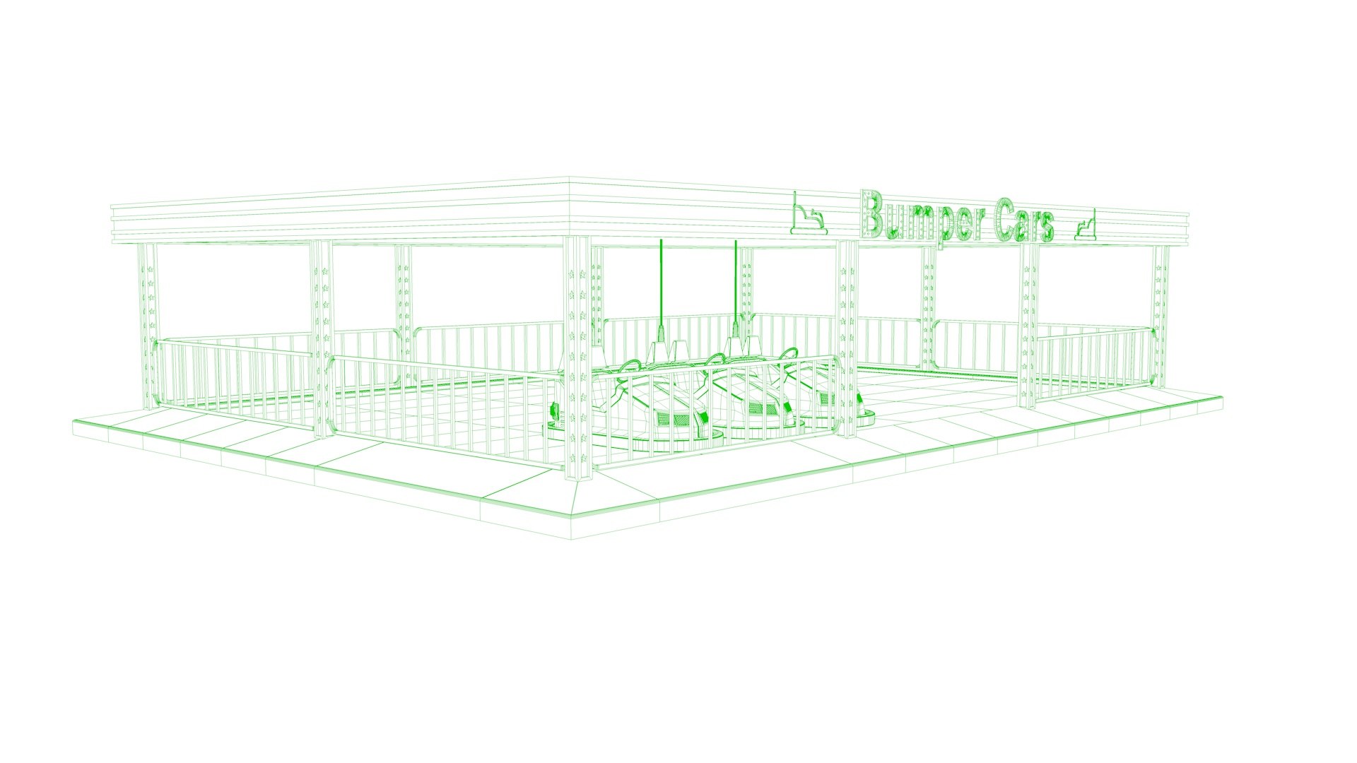 Dodgem Platform With Bumper Cars 3D - TurboSquid 1900616
