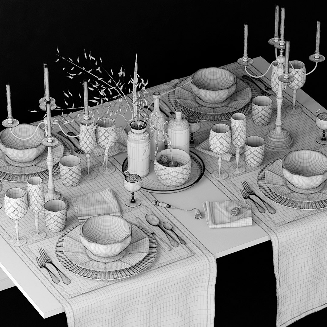 Tableware set model - TurboSquid 1810759