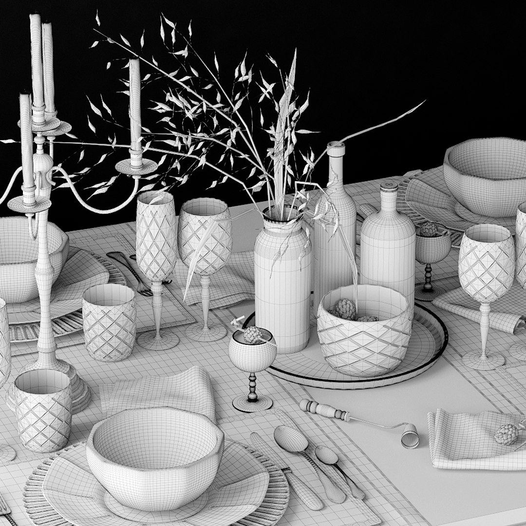 Tableware set model - TurboSquid 1810759
