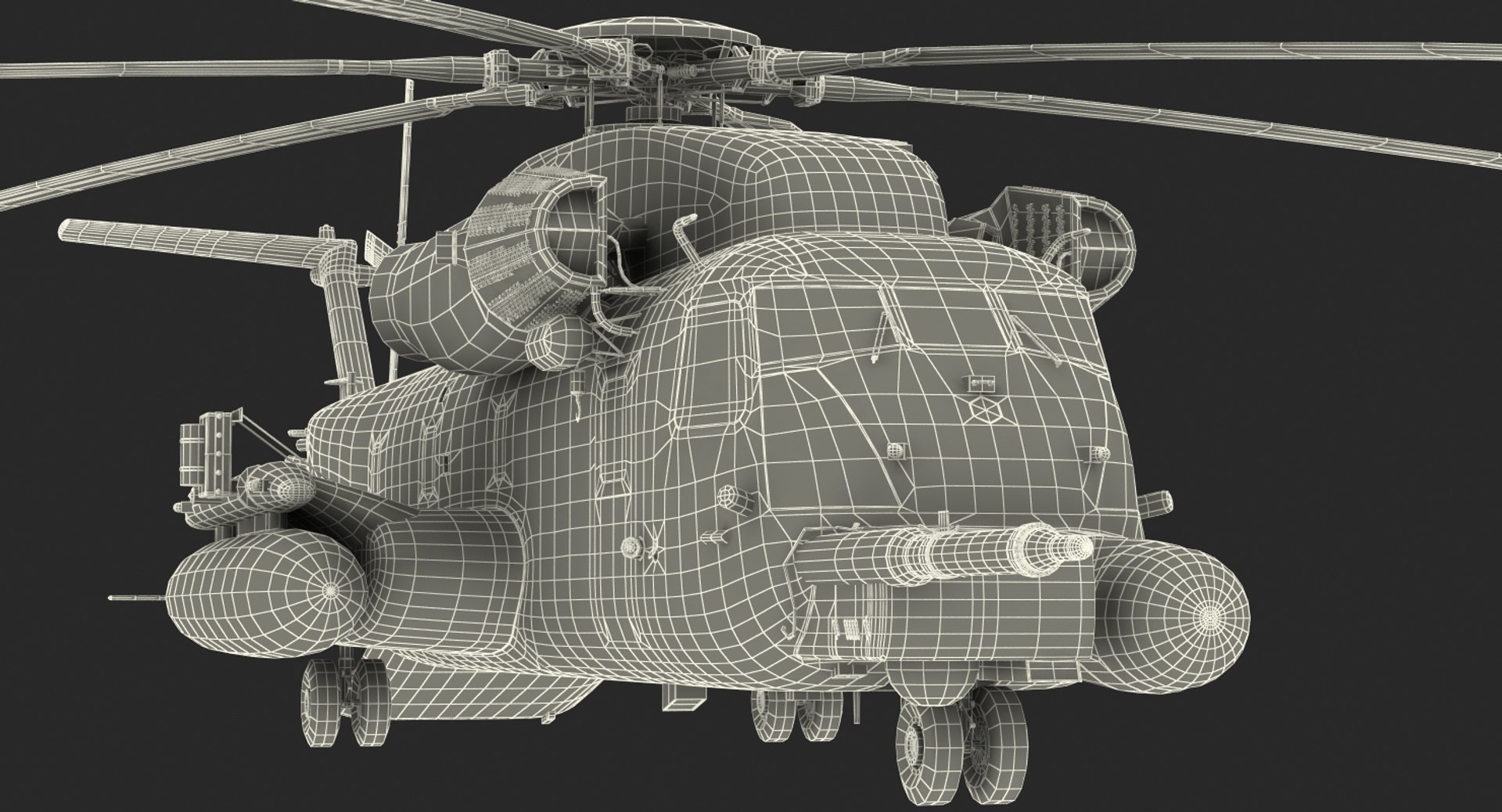 3d combat helicopter sikorsky mh model