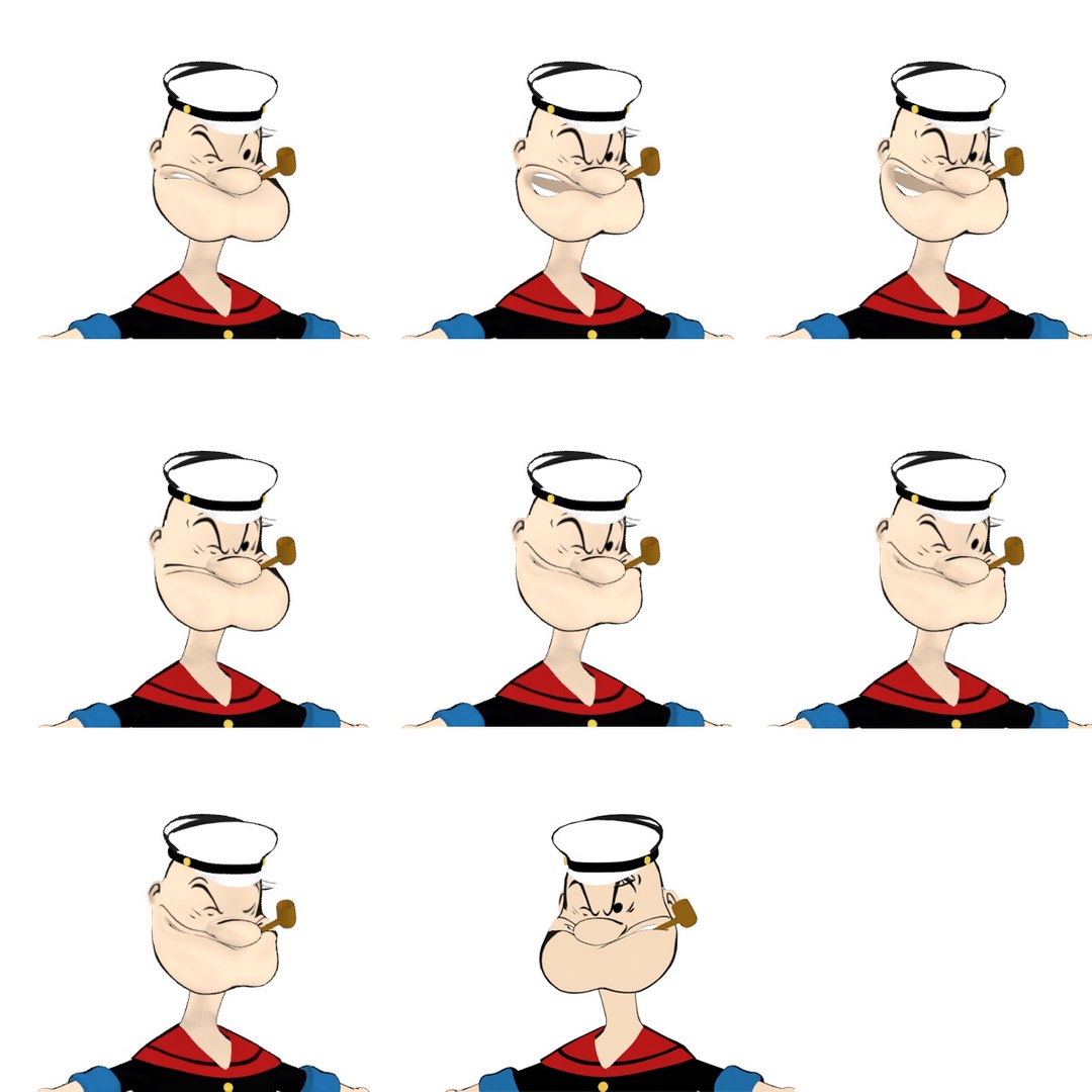 3ds max cartoon character popeye