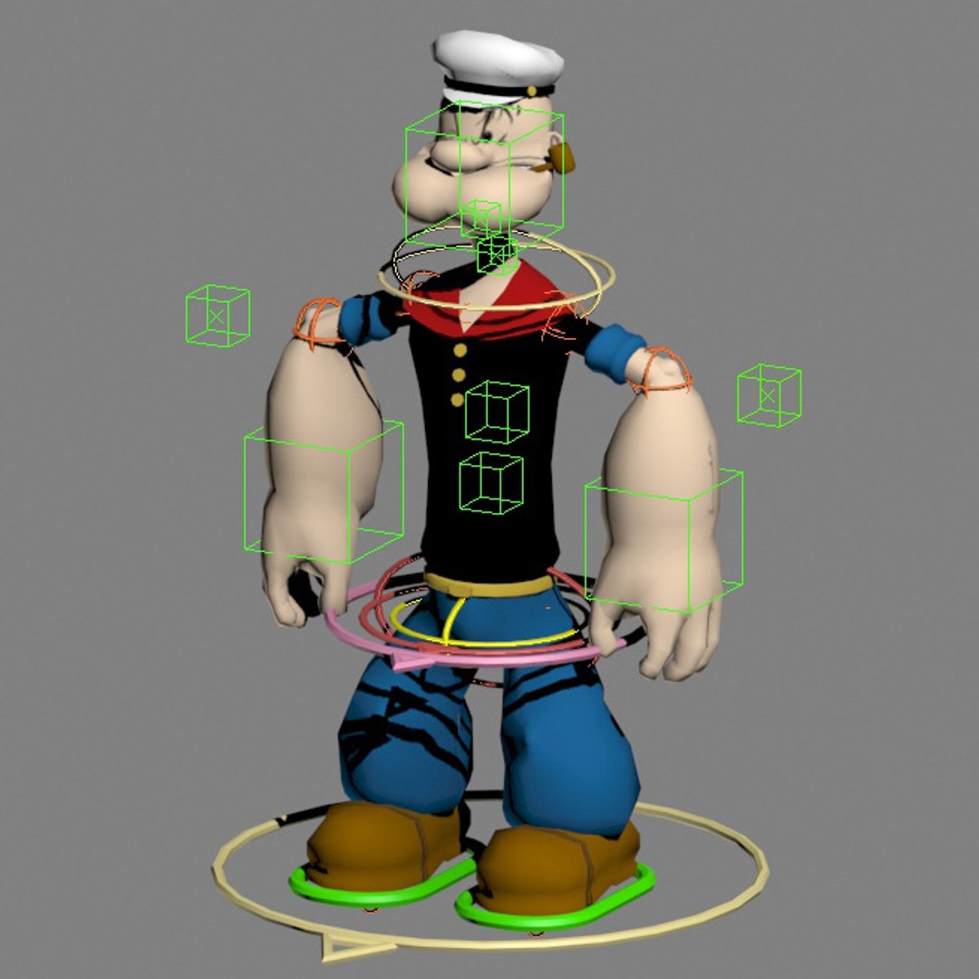 3ds max cartoon character popeye